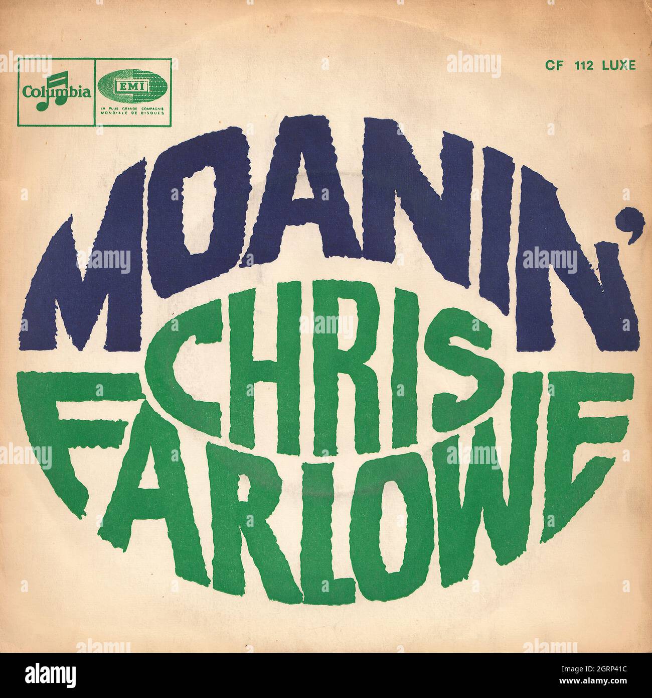 Chris Farlowe - Moanin' 45rpm - Vintage Vinyl Record Cover Stock Photo - Alamy
