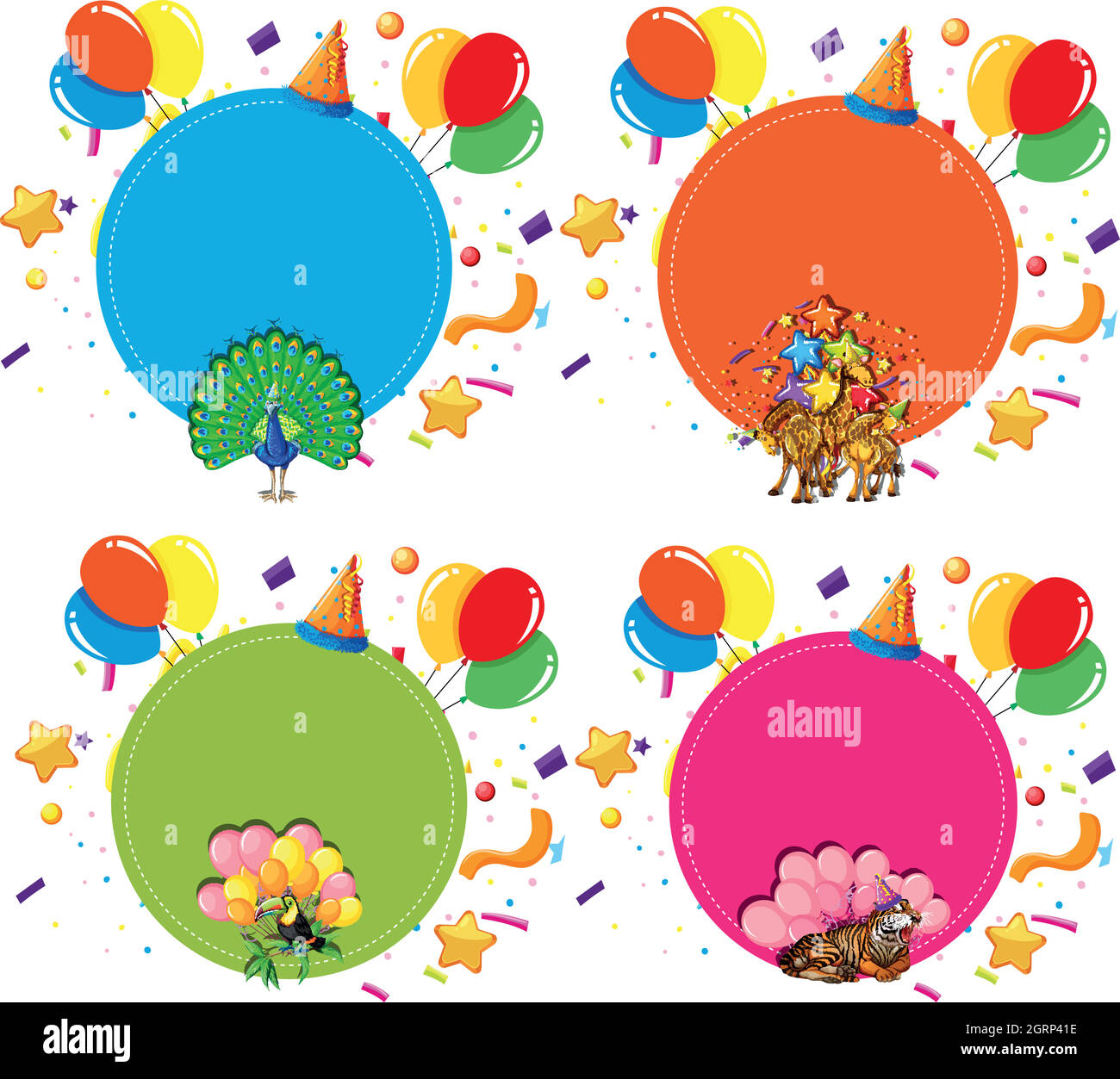 Set of animal party concepts Stock Vector Image & Art - Alamy