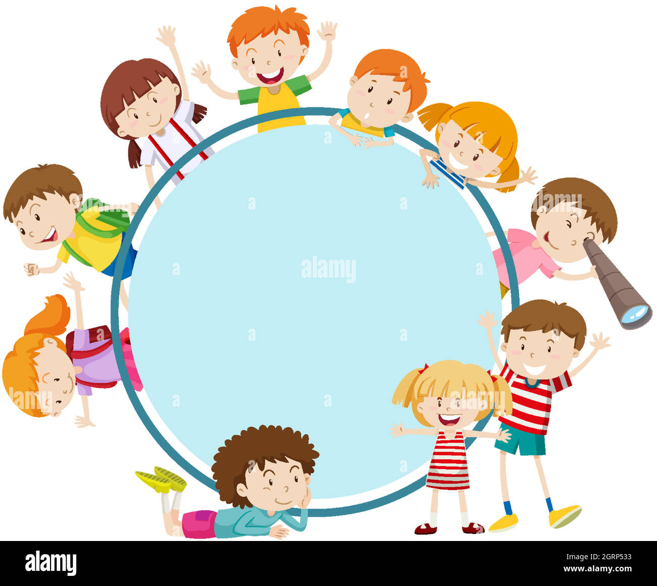 Frame template with happy kids Stock Vector Image & Art - Alamy