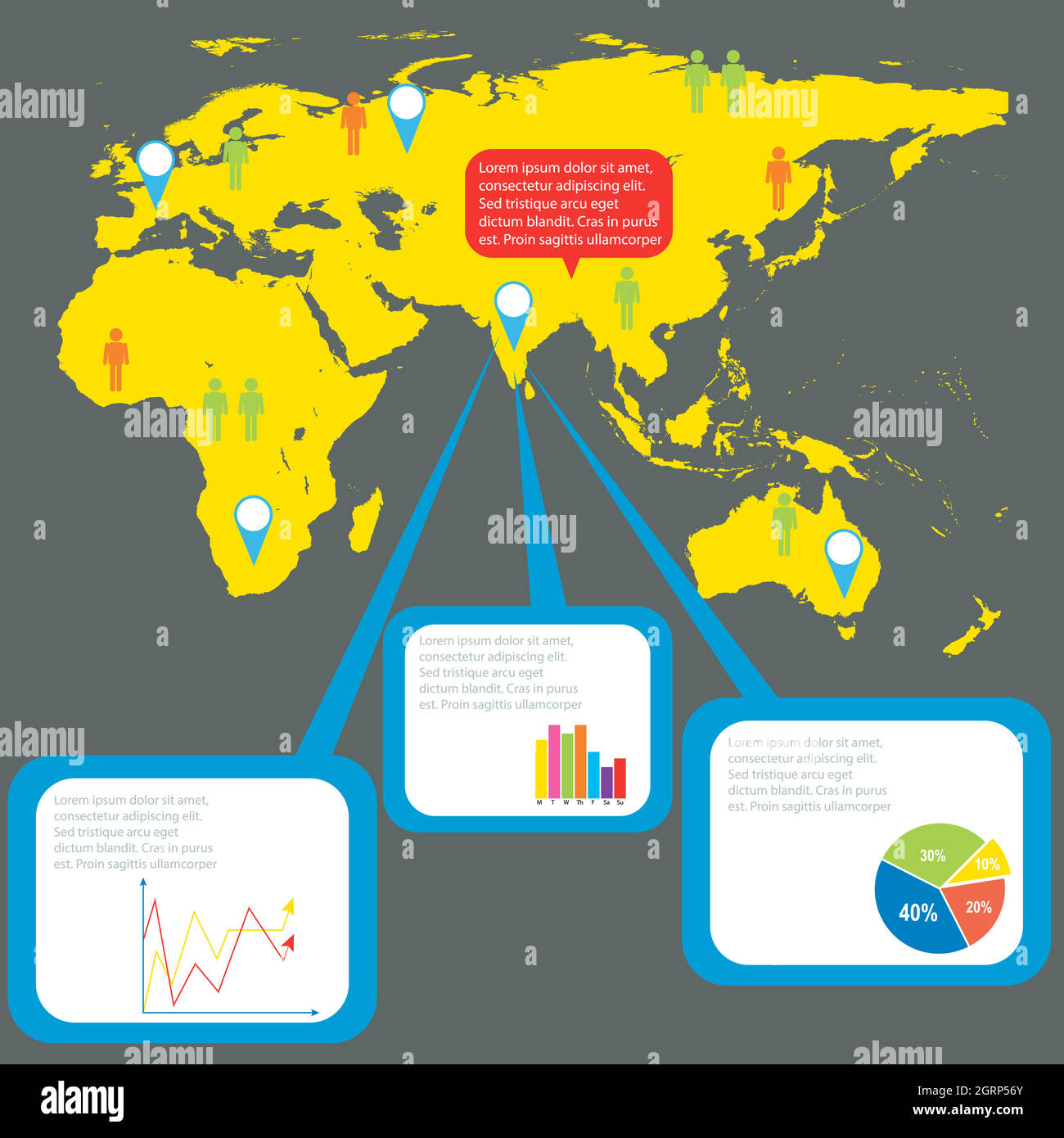 An infographics with a map Stock Vector Image & Art - Alamy