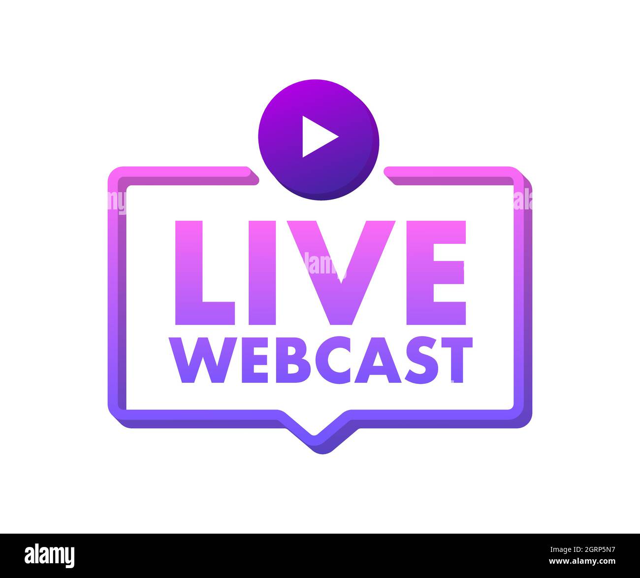 Live Webcast Button, icon, emblem, label. Vector stock illustration ...