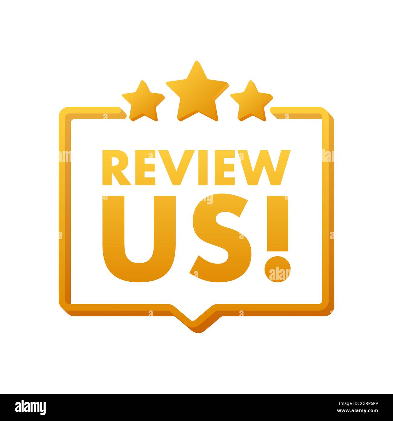 Review us. Speech bubble on white background. Vector stock illustration ...