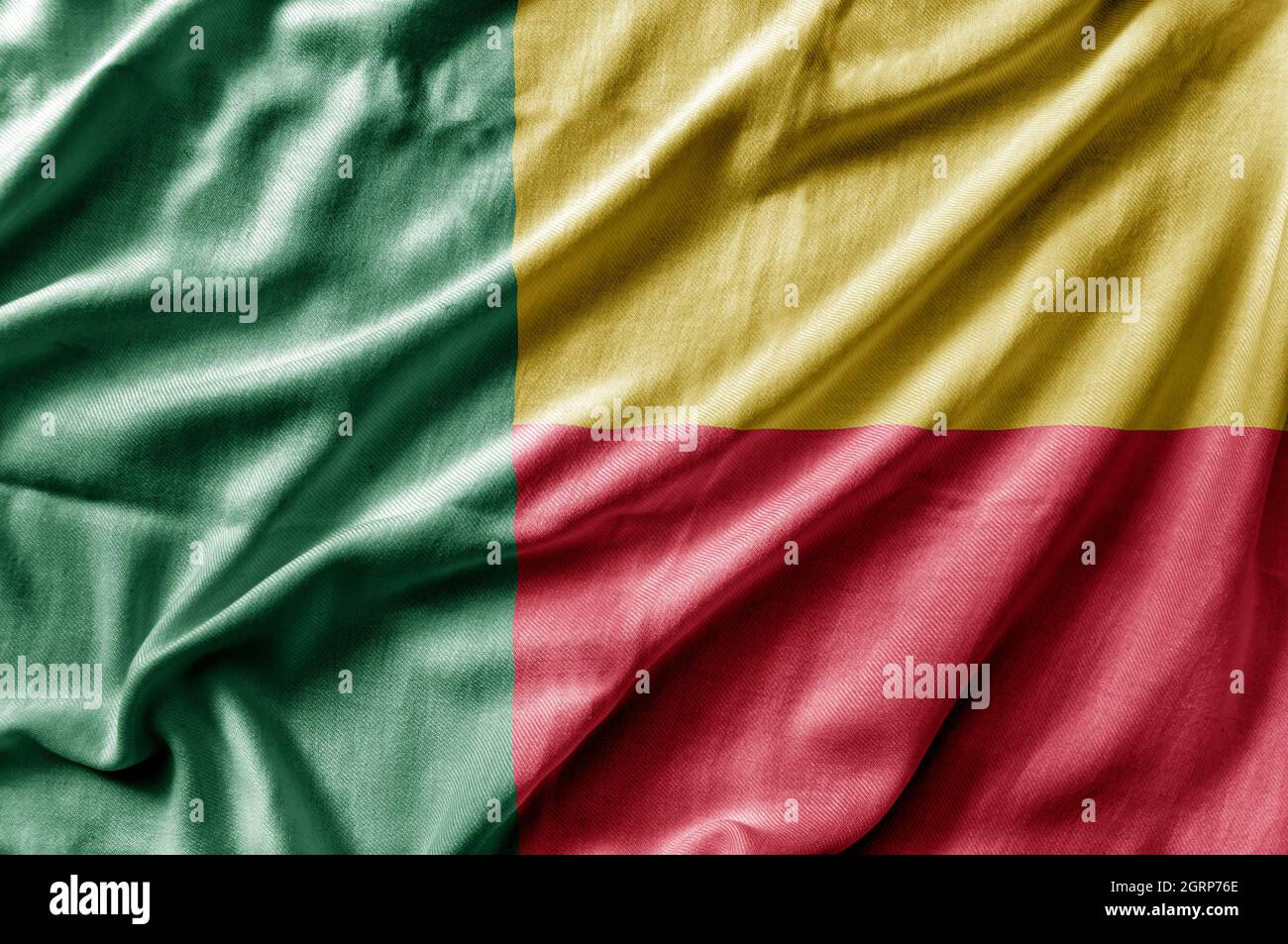 Waving detailed national country flag of Benin Stock Photo - Alamy