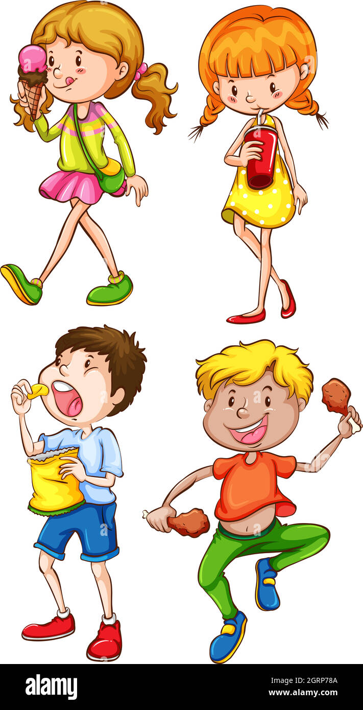 Junk food fat set Cut Out Stock Images & Pictures - Alamy