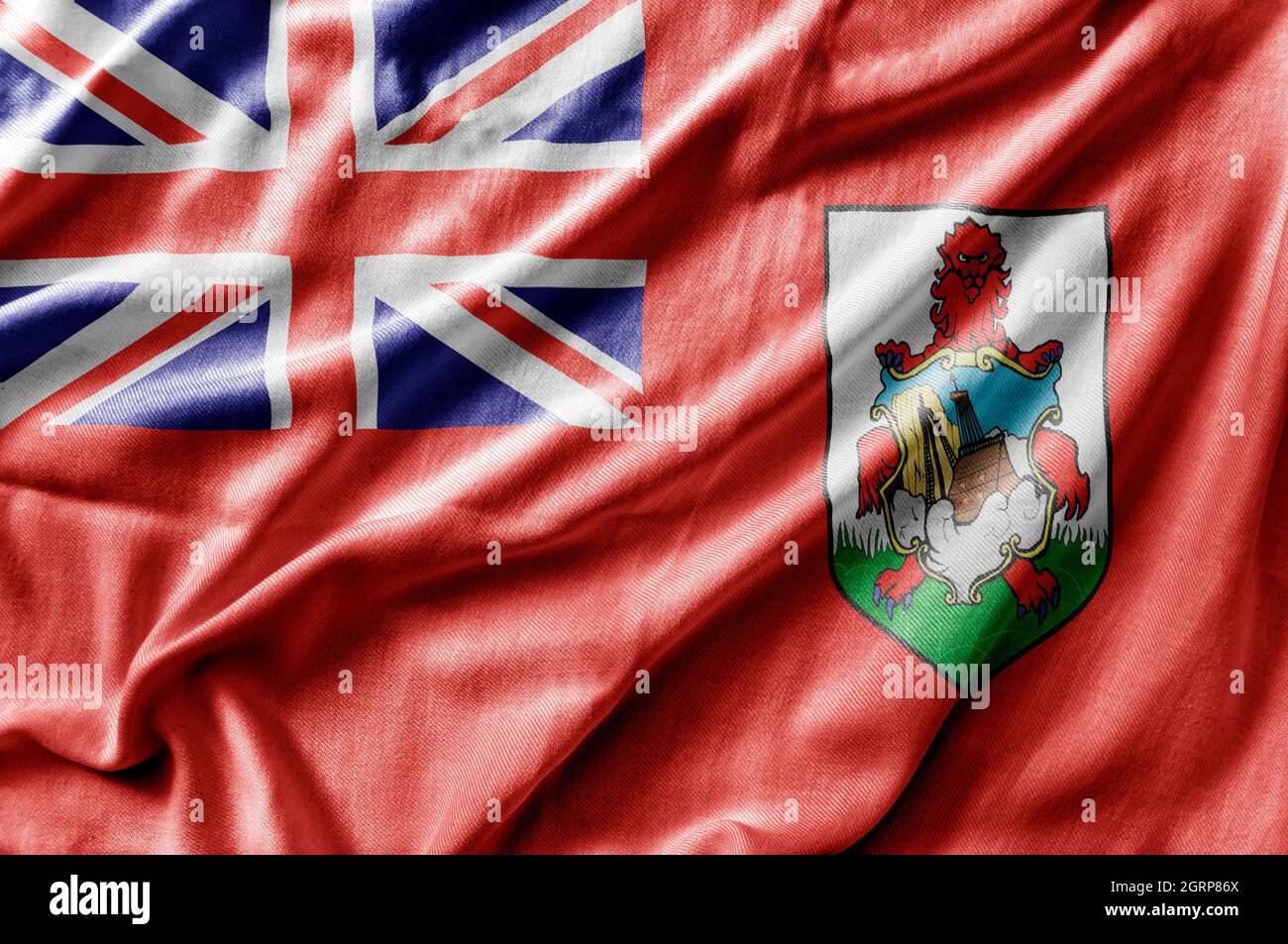 Waving detailed national country flag of Bermuda Stock Photo - Alamy