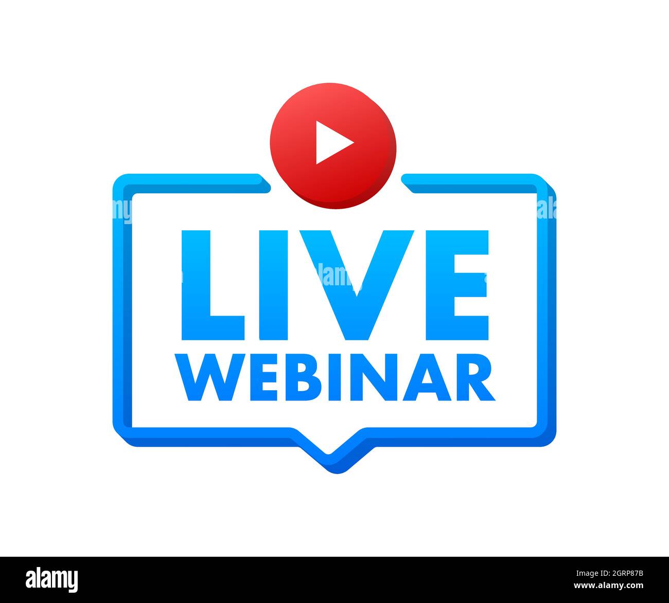 Live webinar button, icon, stamp, logo. Label isolated on white ...