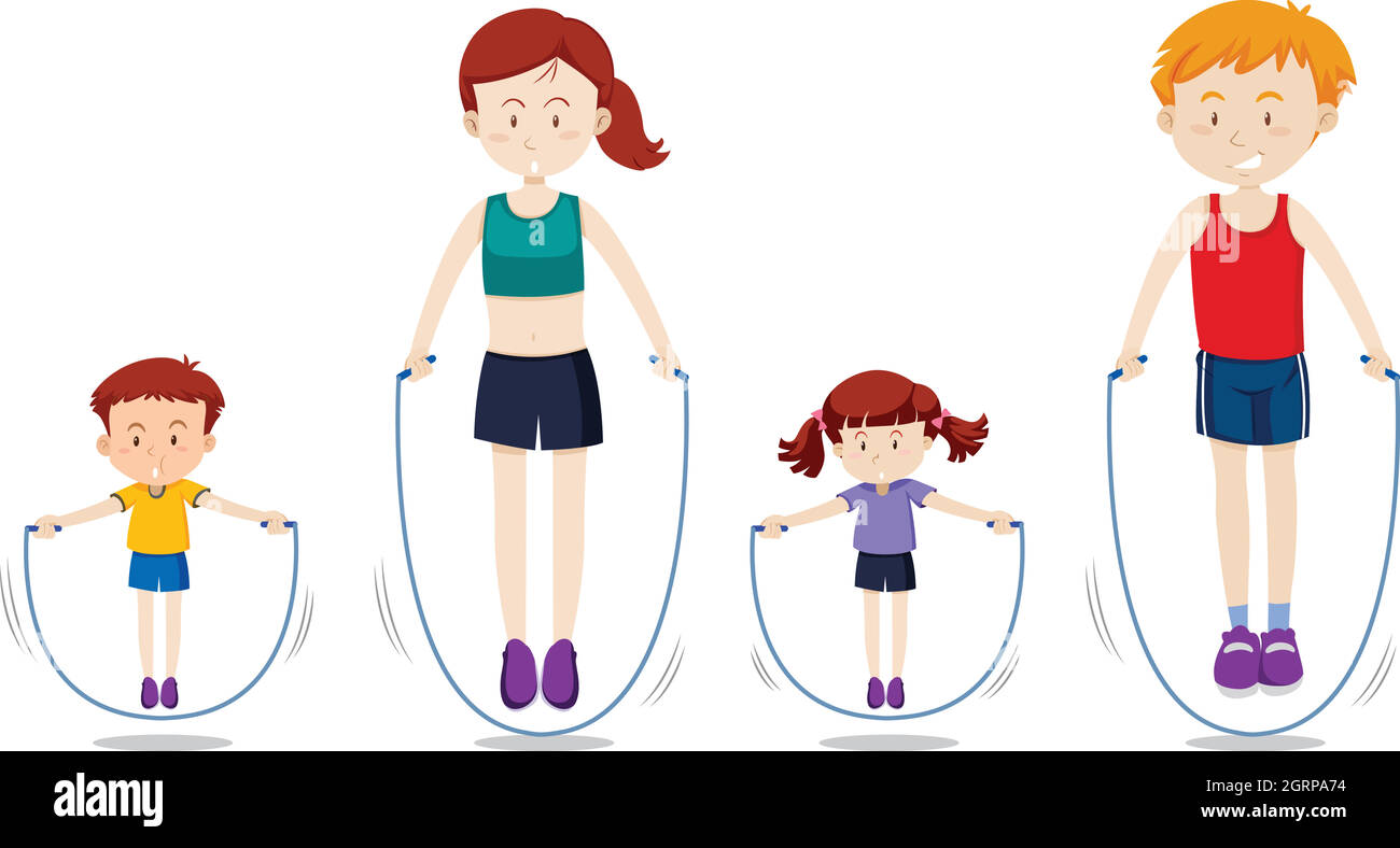 A family rope jumping Stock Vector Image & Art - Alamy