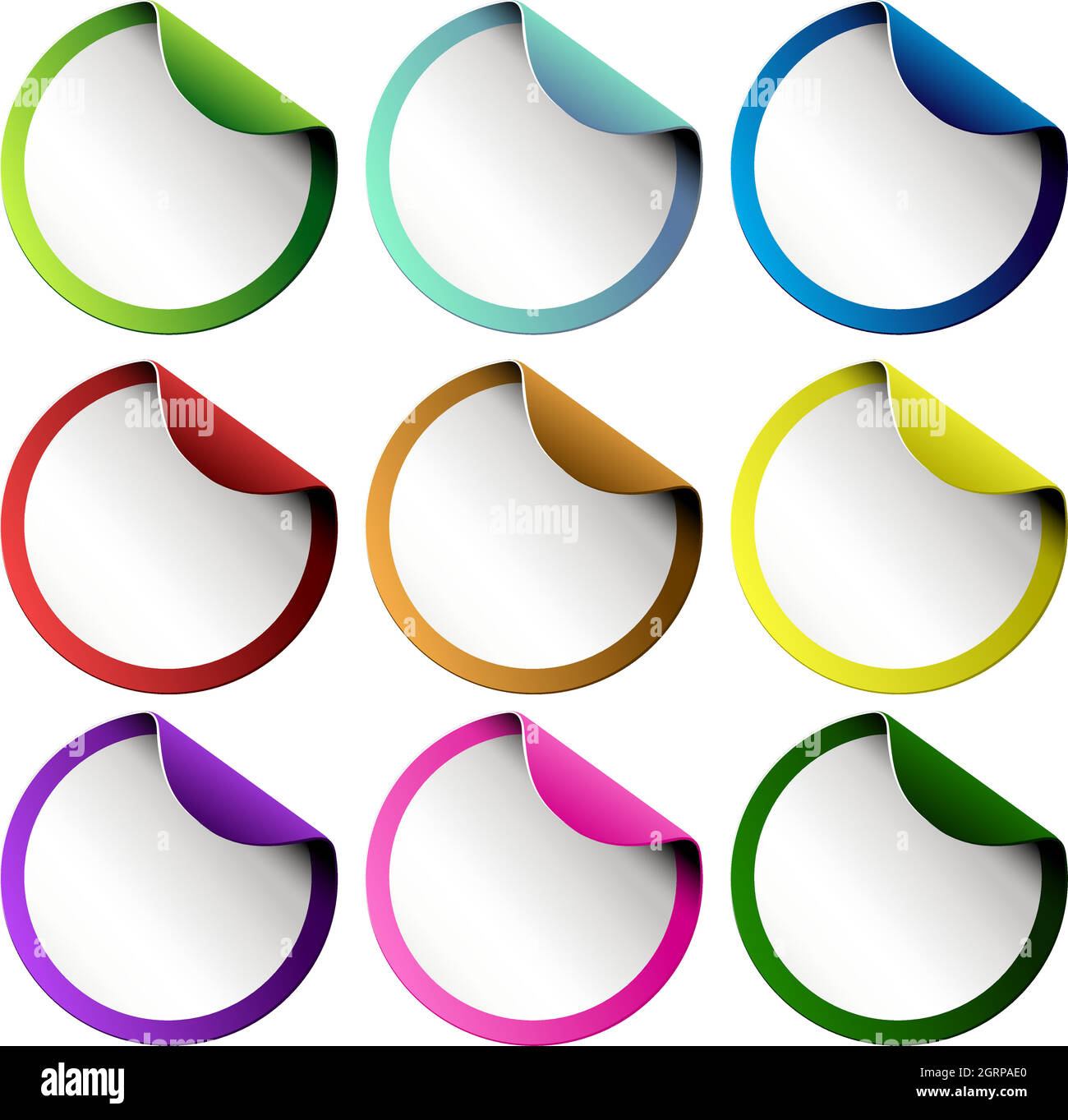 Set of colorful round stickers Stock Vector Image & Art - Alamy
