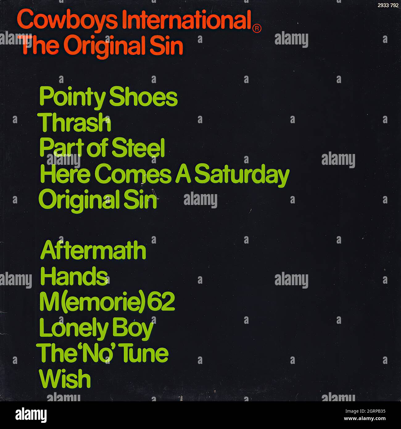 Cowboys International® - The original sin - Vintage Vinyl Record Cover ...