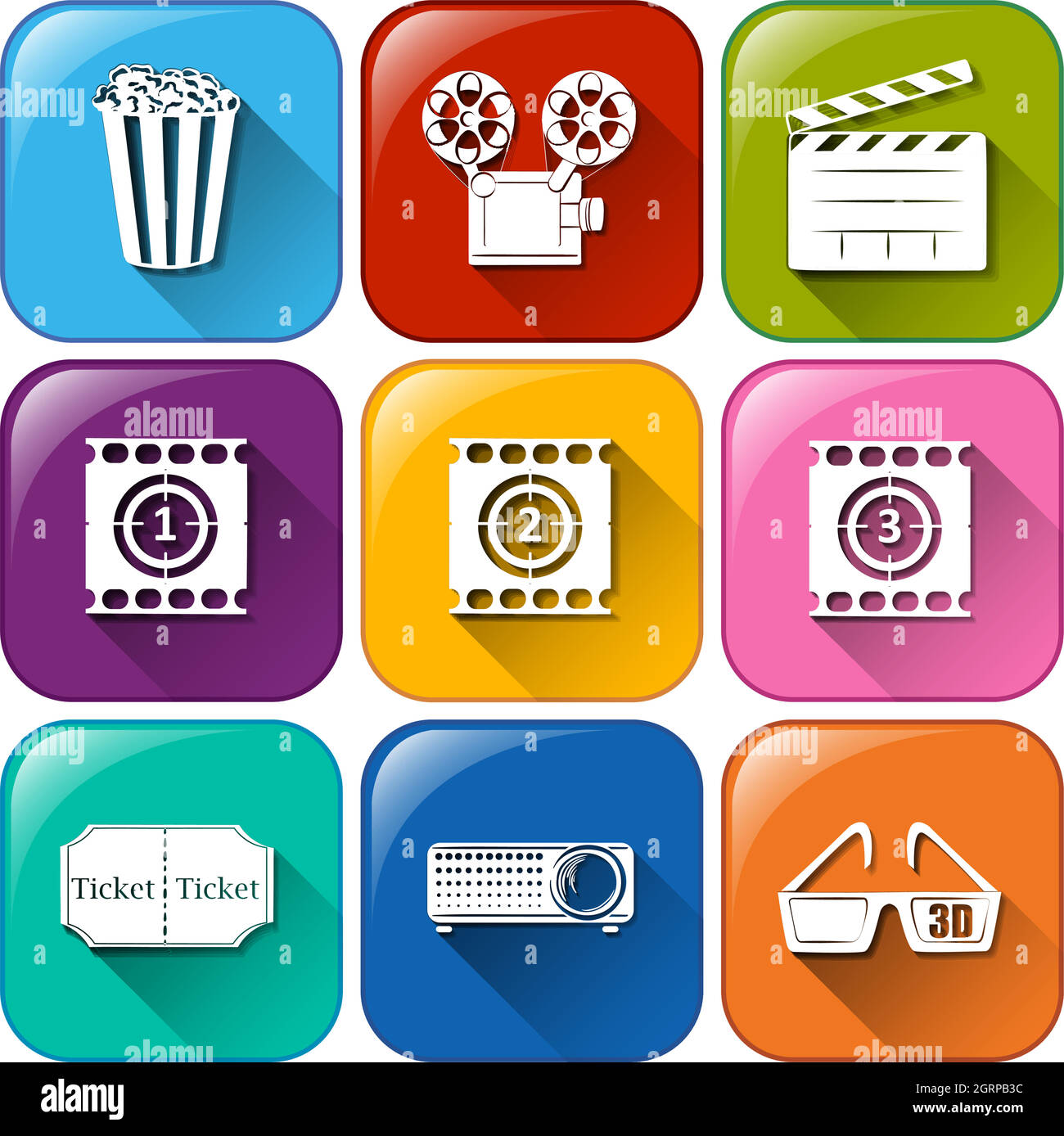 Movie marathon icons Stock Vector Image & Art - Alamy