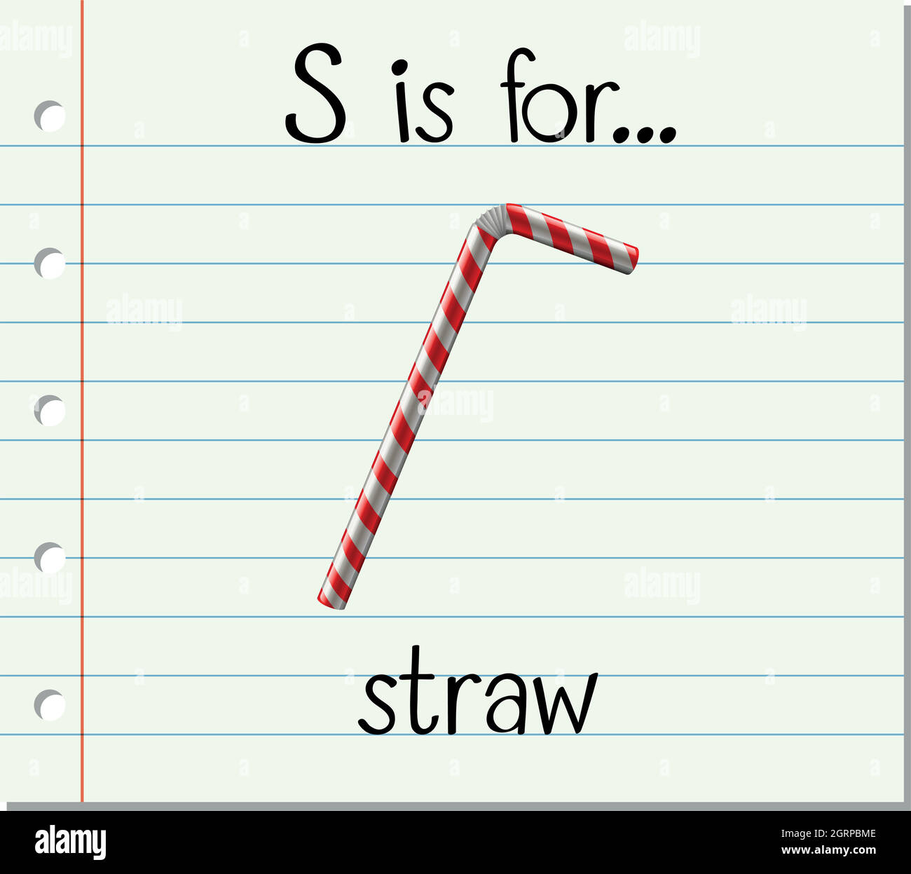 Flashcard letter S is for straw Stock Vector Image & Art - Alamy