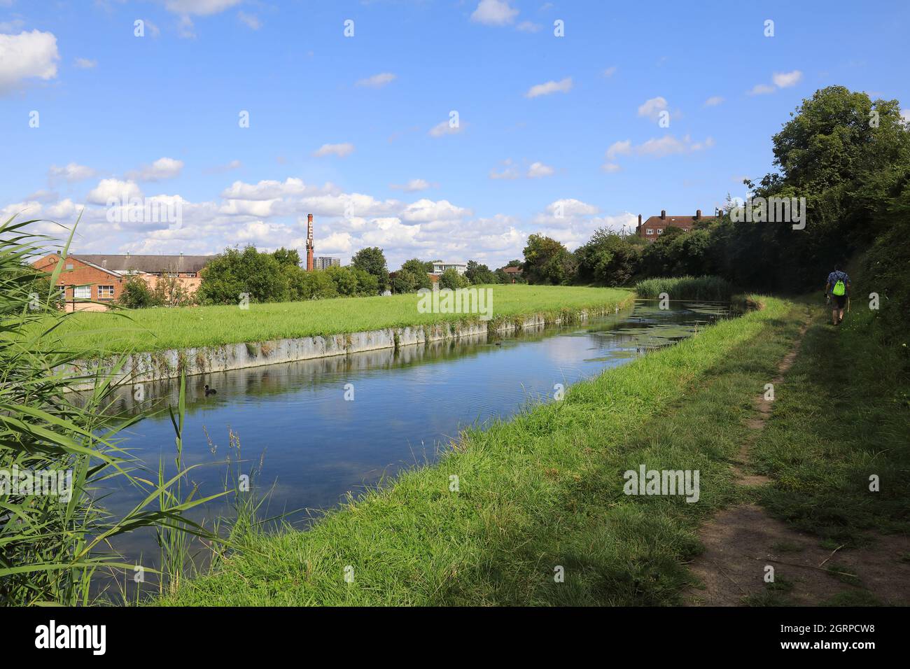View along the River Lea on the TFL Capital Ring Walk, near Seven ...