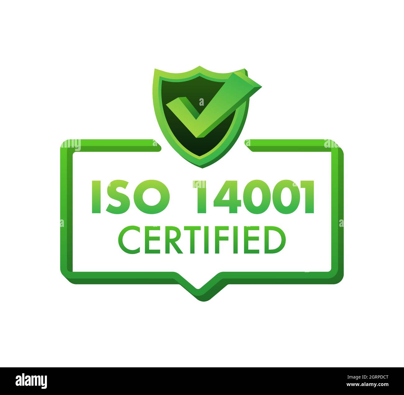 ISO 14001 Certified badge, icon. Certification stamp. Flat design vector illustration Stock ...