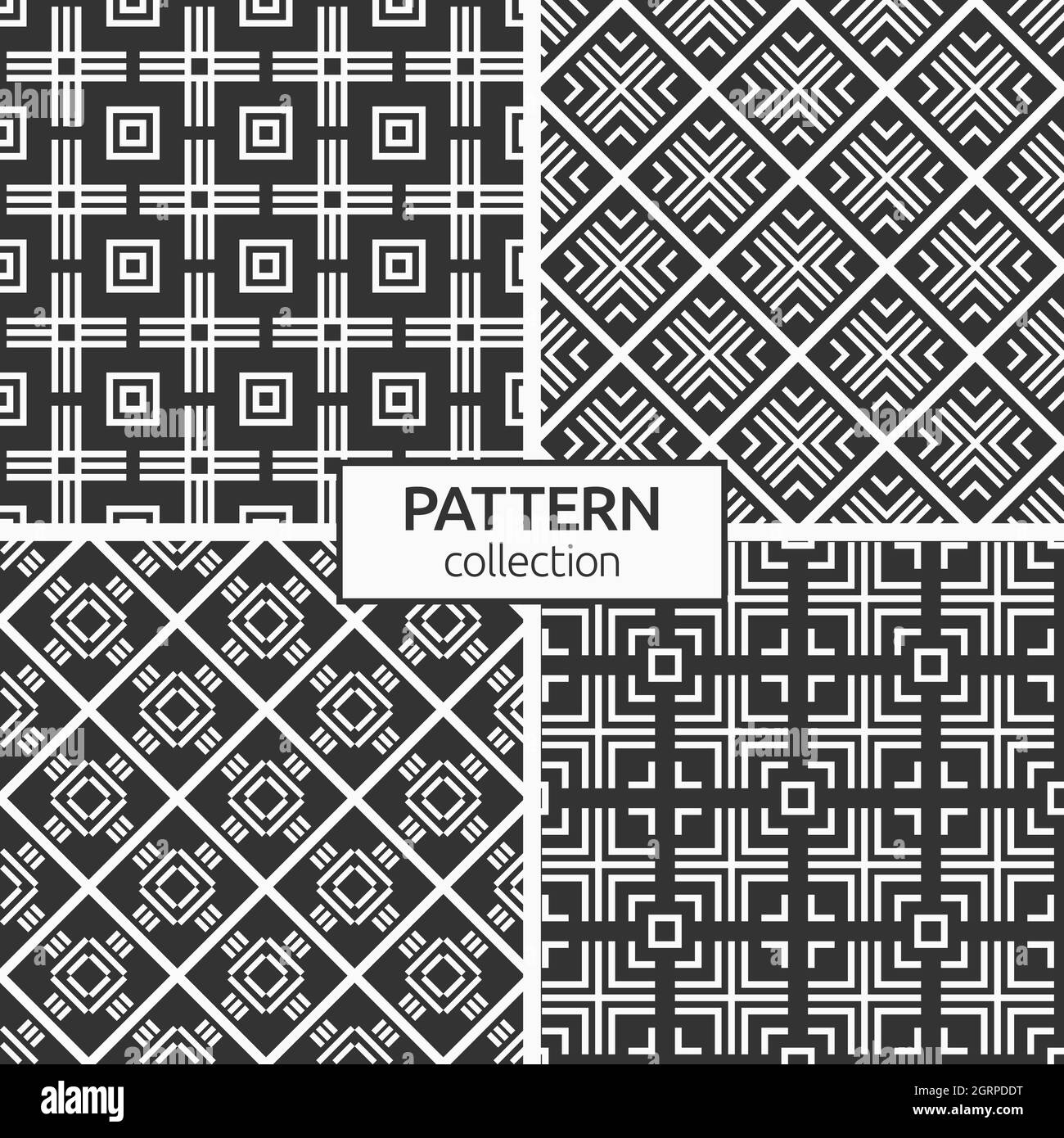 Set of four abstract seamless patterns. Ethnic ornaments. Modern ...