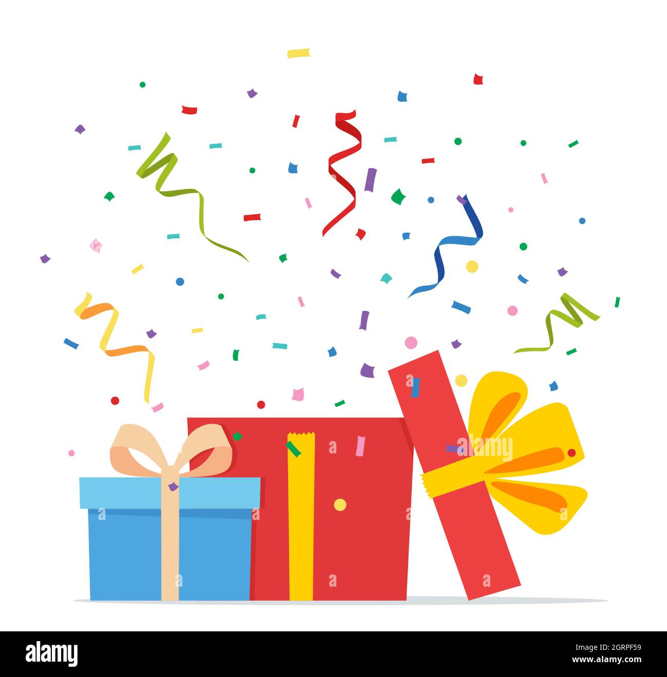 Two gift boxes with confetti Stock Vector Image & Art - Alamy