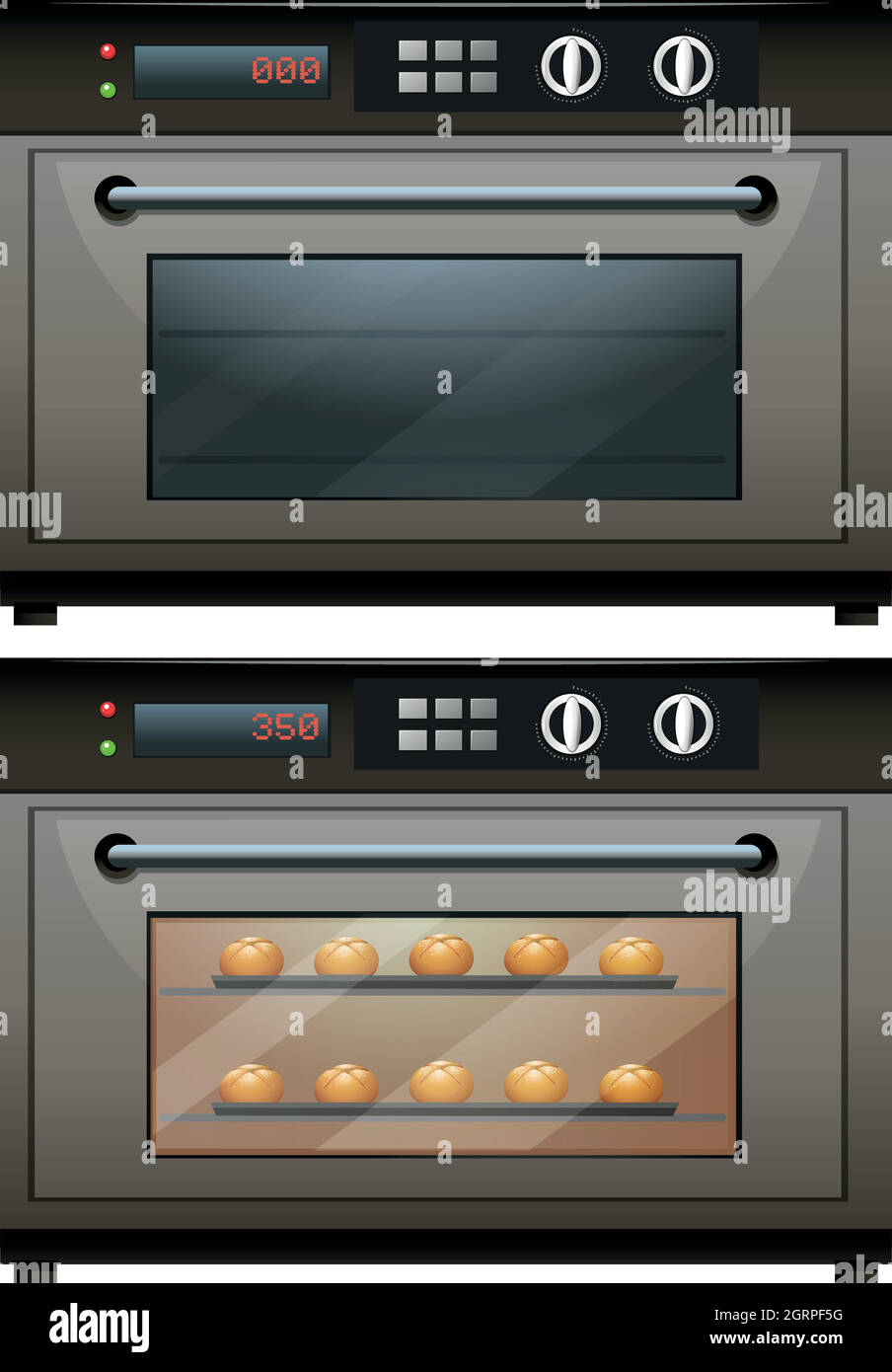 Oven with and without food in it Stock Vector Image & Art - Alamy