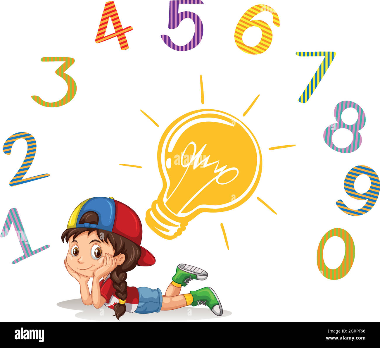 Girl counting math Stock Vector Images - Alamy