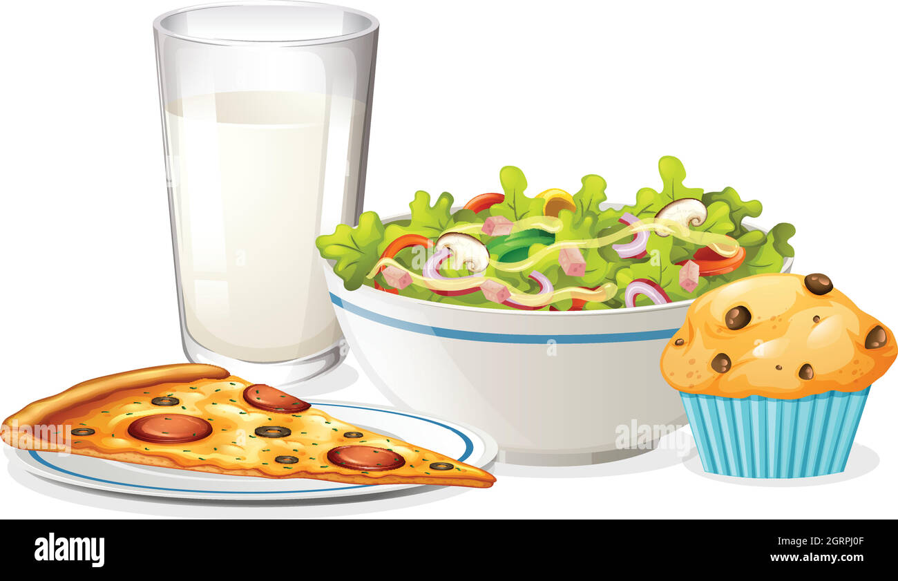 A Lunch Set on White Background Stock Vector Image & Art - Alamy