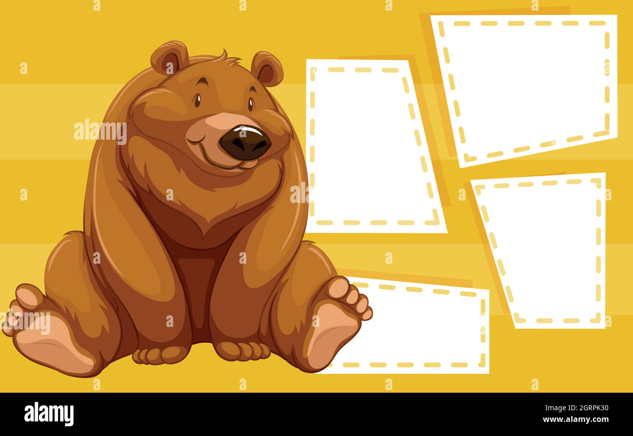 Bear on note template Stock Vector Image & Art - Alamy