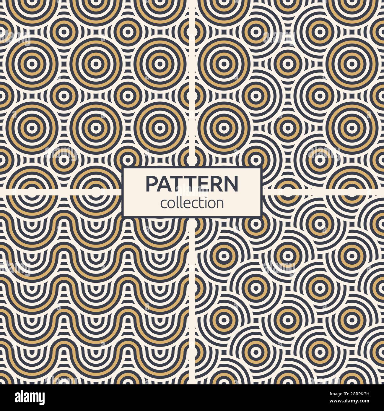 Set of four abstract seamless patterns. Seamless braided linear ...