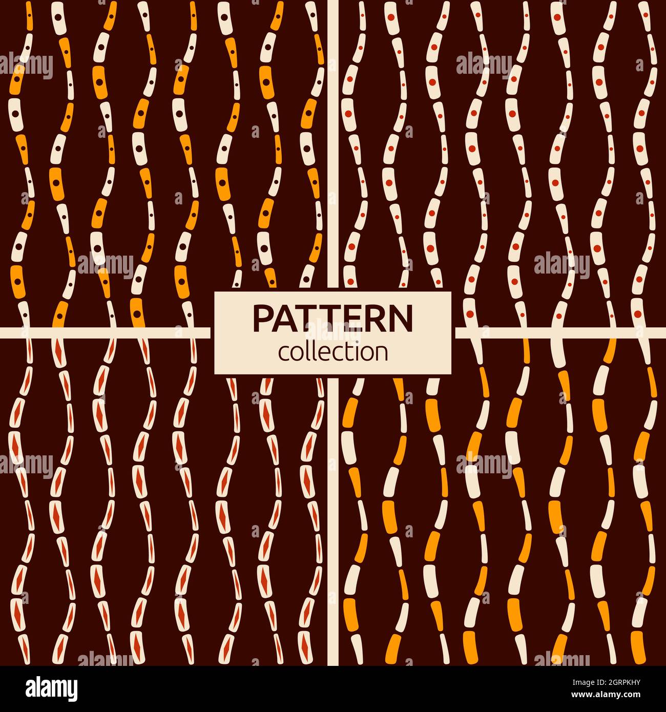 Set of four abstract seamless patterns. Organic shapes. Regularly ...
