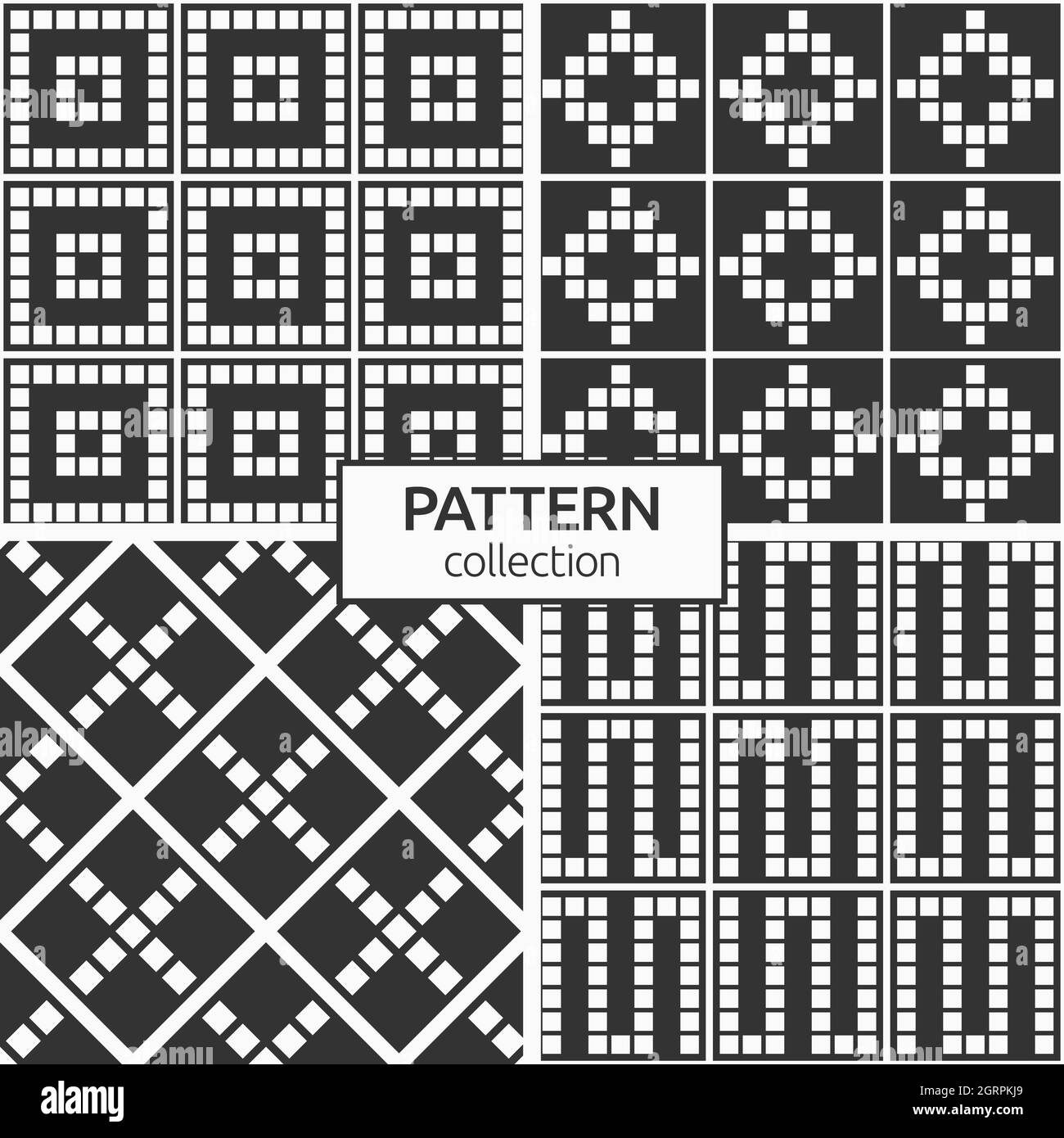 Set of four seamless patterns. Modern stylish textures. Repeating ...