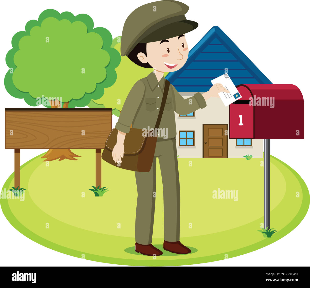 A Postman Delivery Letter Stock Vector Image & Art - Alamy