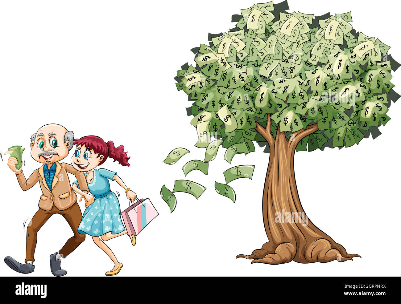 Very rich woman with man Stock Vector Images - Alamy