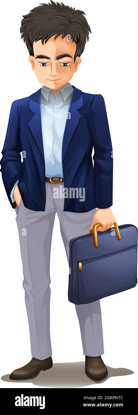 A Dull Businessman on White Background Stock Vector Image & Art - Alamy