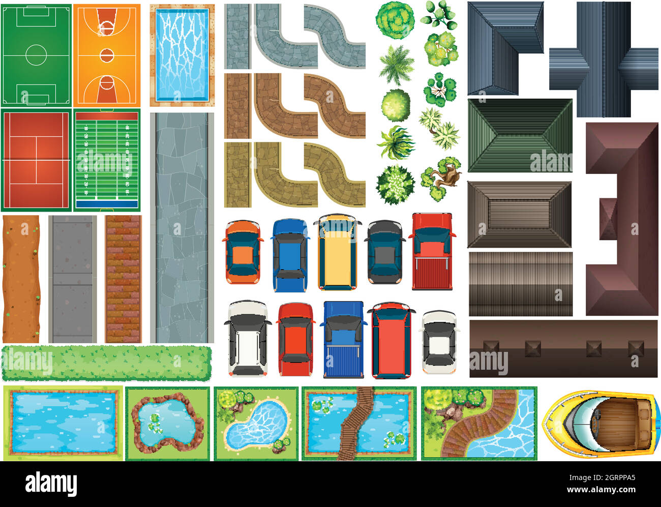 A Top View of Road Element Stock Vector Image & Art - Alamy