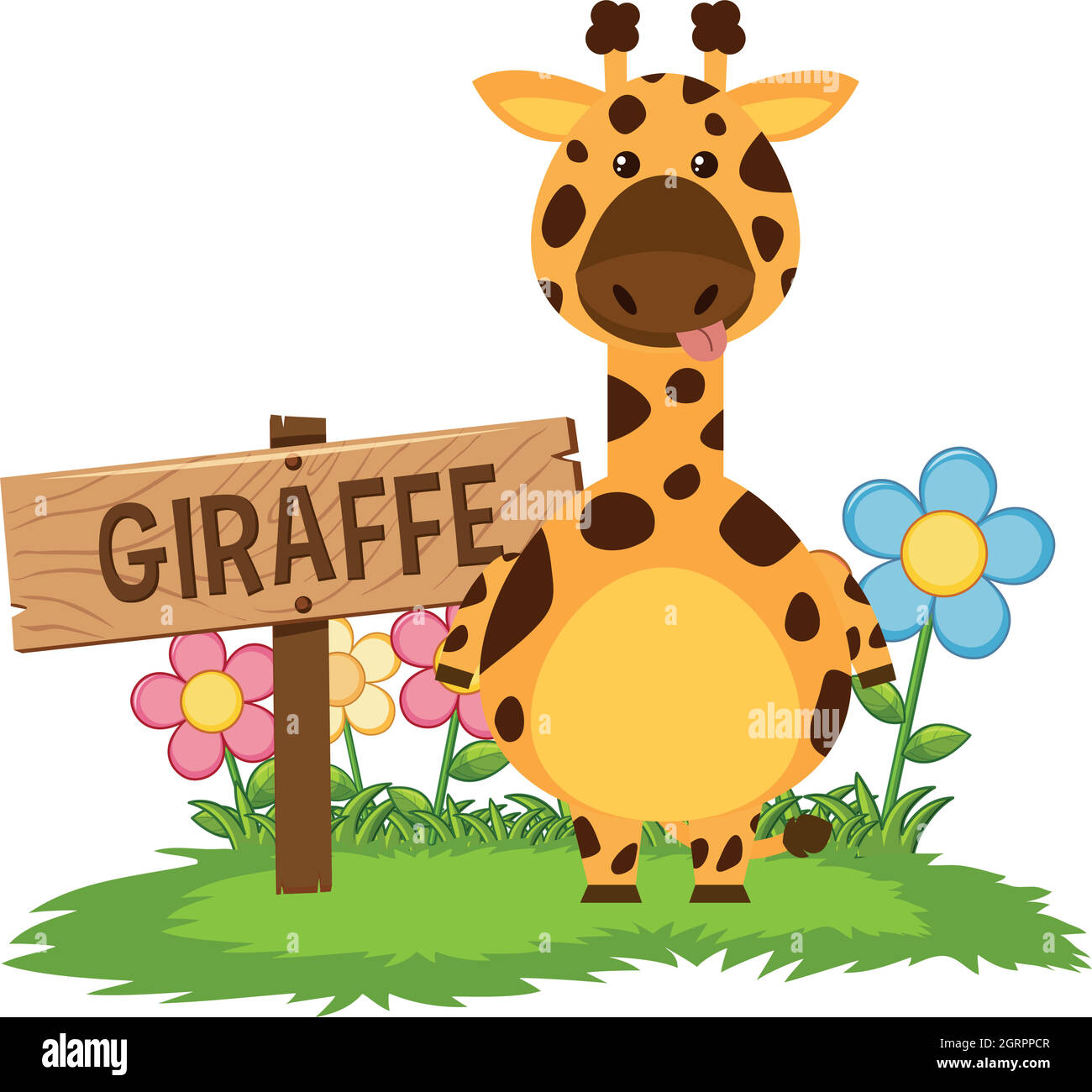 Clipart giraffe in cartoon Cut Out Stock Images & Pictures - Alamy