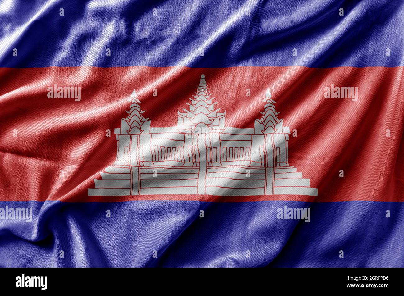 Waving detailed national country flag of Cambodia Stock Photo - Alamy