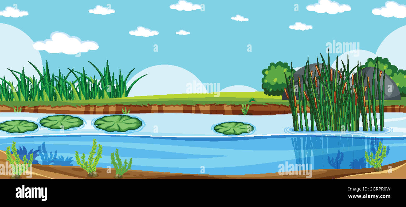 Natural landscape under bright Stock Vector Images - Alamy