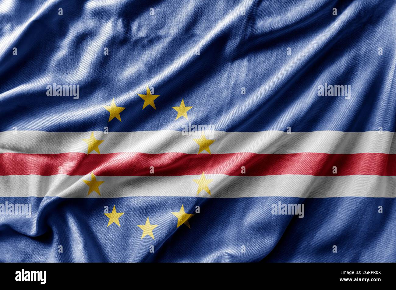 Waving detailed national country flag of Cape Verde Stock Photo - Alamy