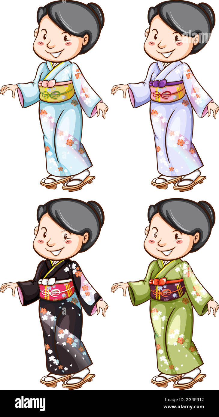 Girls dress sketch illustration Cut Out Stock Images & Pictures - Alamy