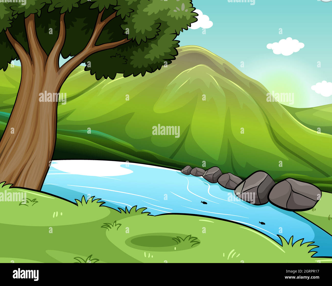 Hills scenery Stock Vector Images - Alamy