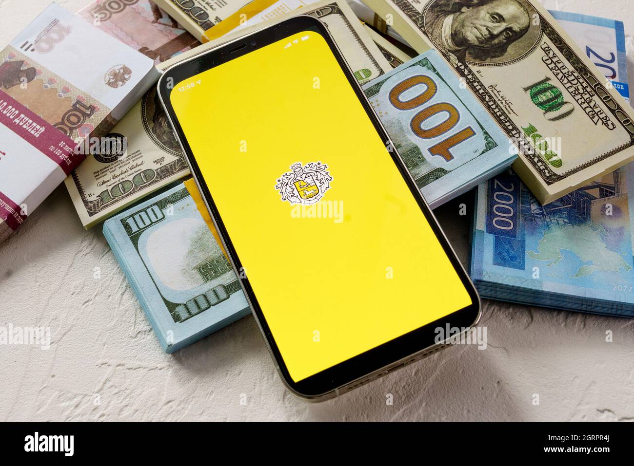 Sochi, Russia - October 1, 2021: iPhone 12 Pro with Tinkoff Bank ...