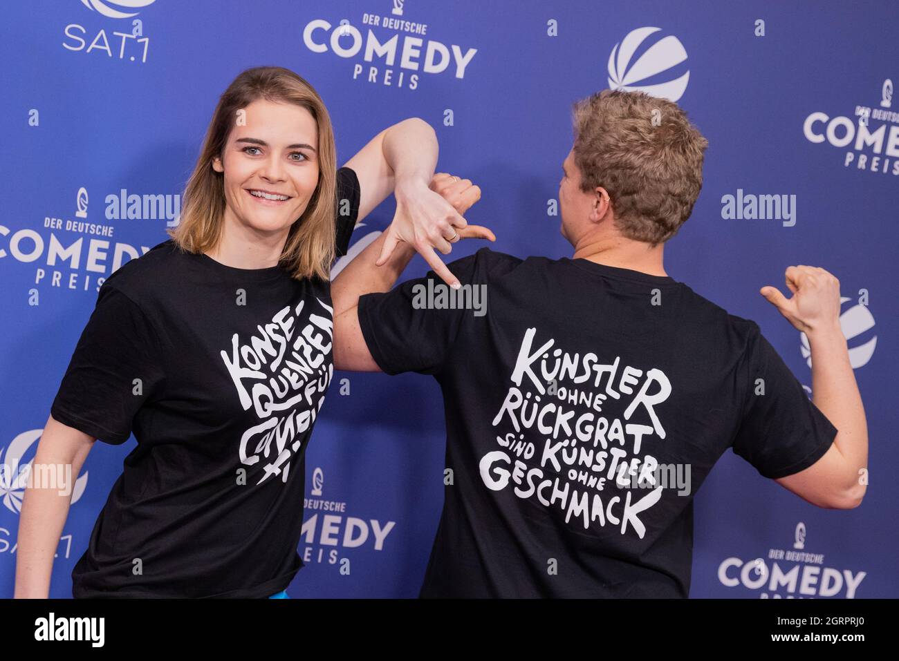 Cologne, Germany. 01st Oct, 2021. Hazel Brugger and her husband Thomas ...