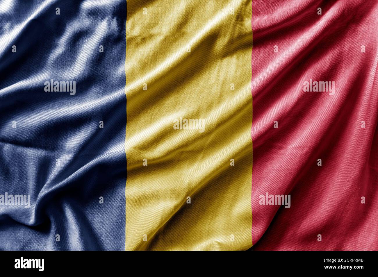 Waving detailed national country flag of Chad Stock Photo - Alamy