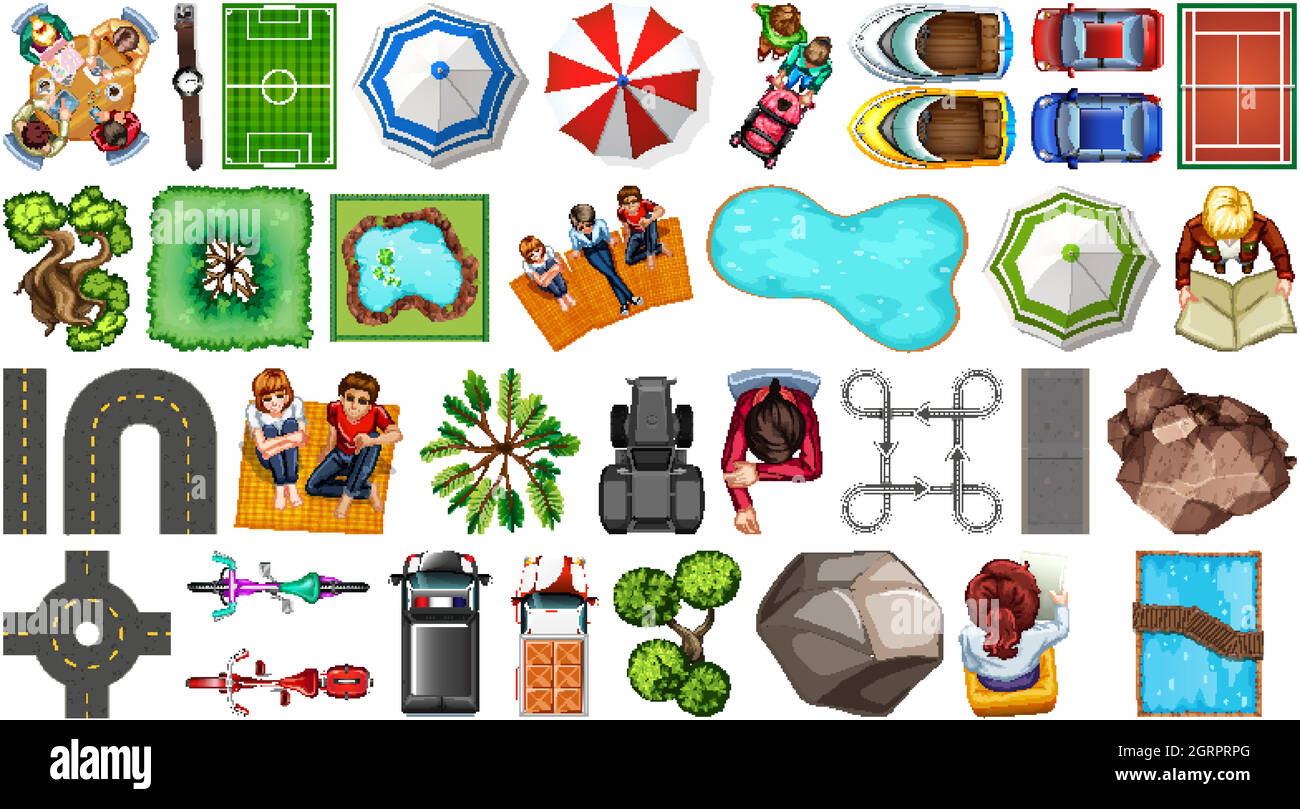 Set of aerial element house decorations isolated Stock Vector Image ...