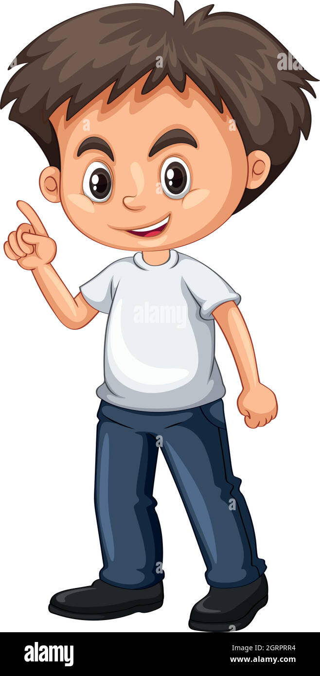 Little boy pointing finger Stock Vector Image & Art - Alamy