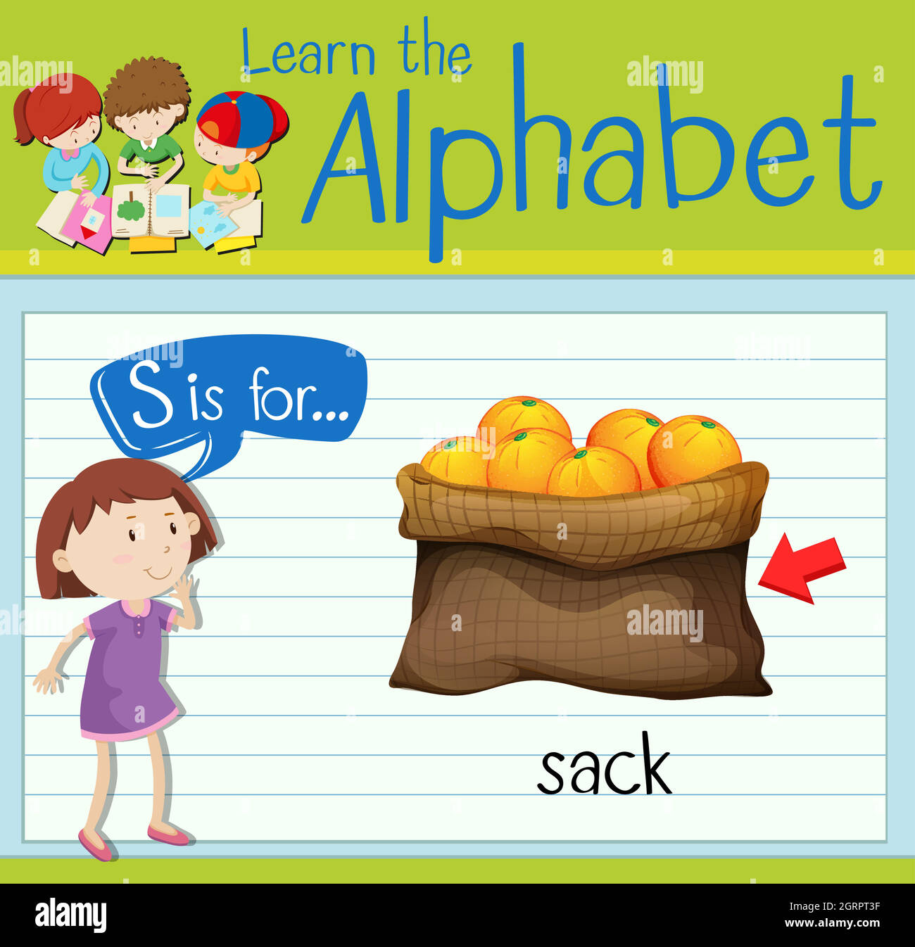 Flashcard letter S is for sack Stock Vector Image & Art - Alamy