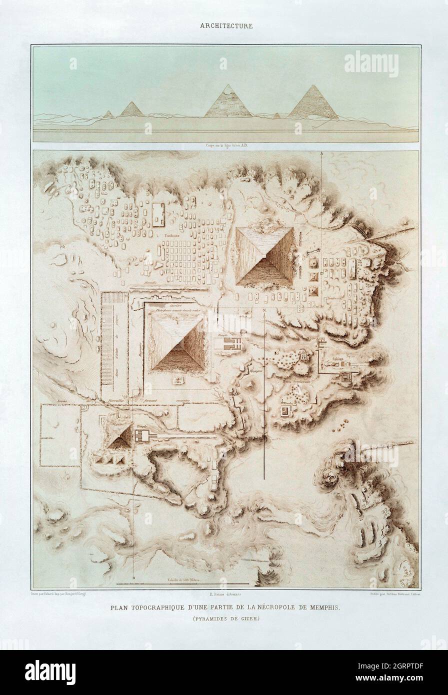 Topographic map of part of the Memphite Necropolis (Pyramids of Giza ...