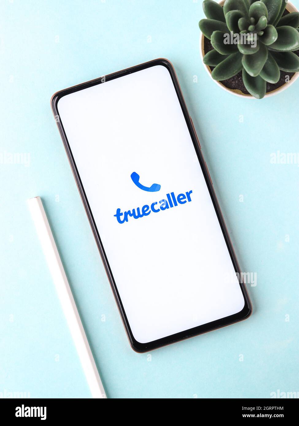 West Bangal, India - September 28, 2021 : Truecaller logo on phone ...