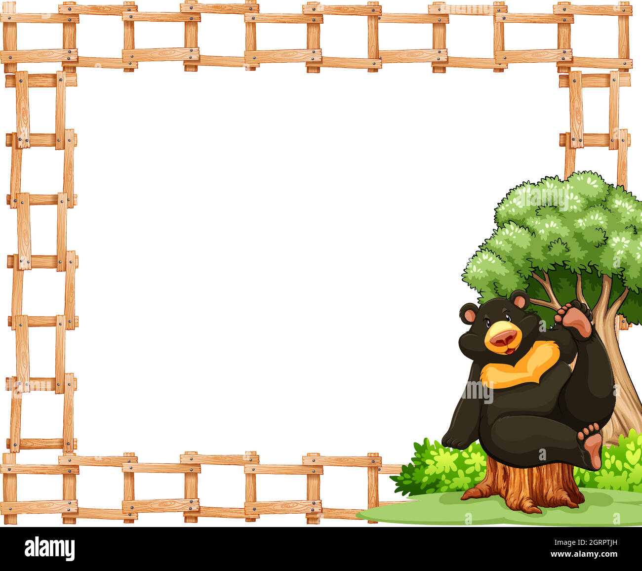 Bear on log Stock Vector Images - Alamy