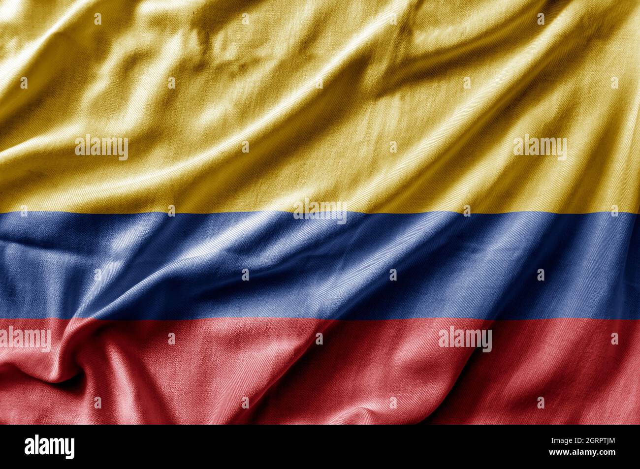 Waving detailed national country flag of Columbia Stock Photo - Alamy