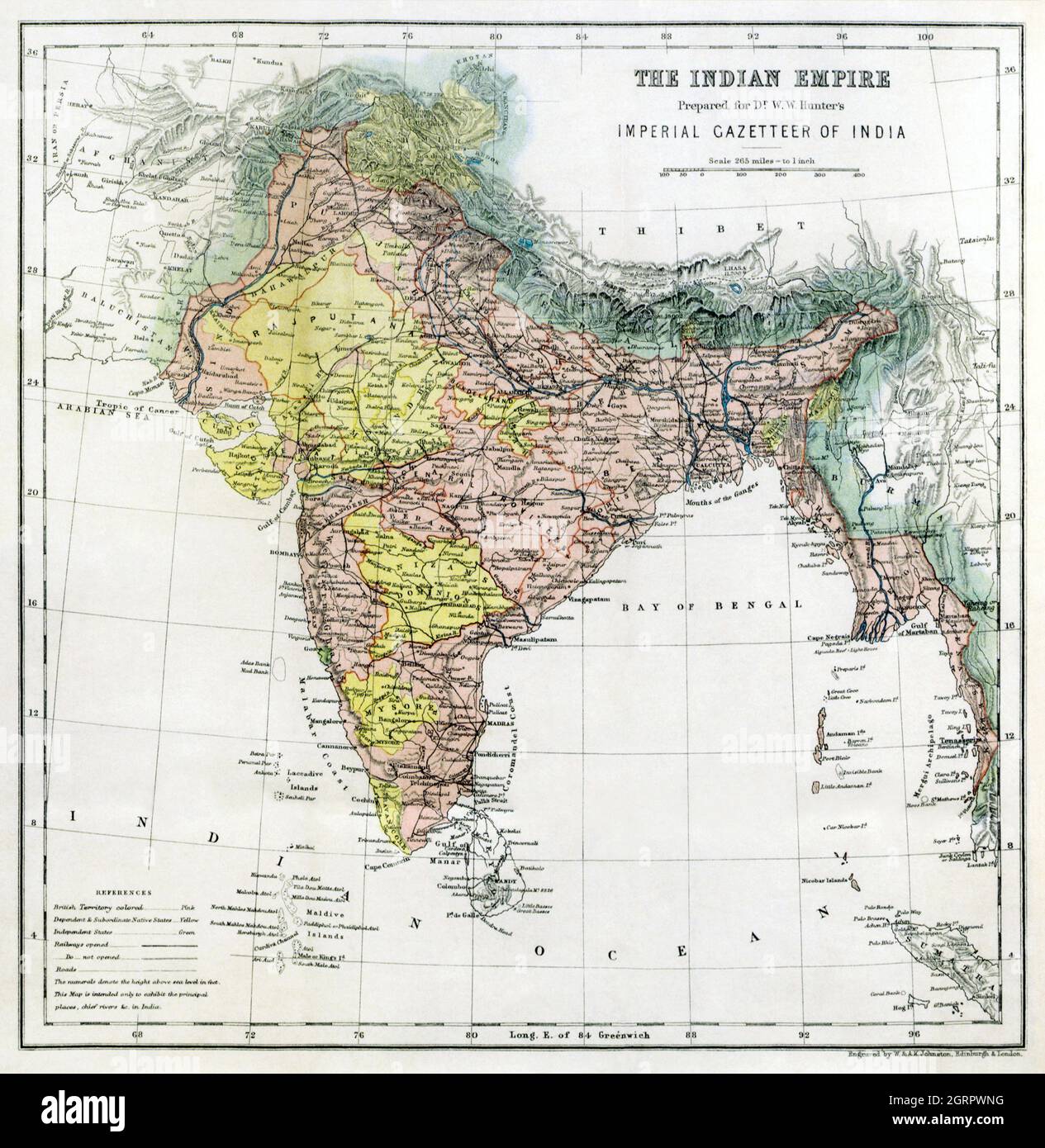 India map 1800s hi-res stock photography and images - Alamy