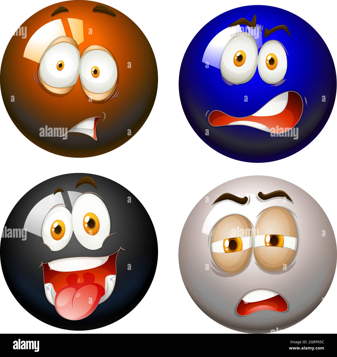 Snooker balls with facial expressions Stock Vector Image & Art - Alamy