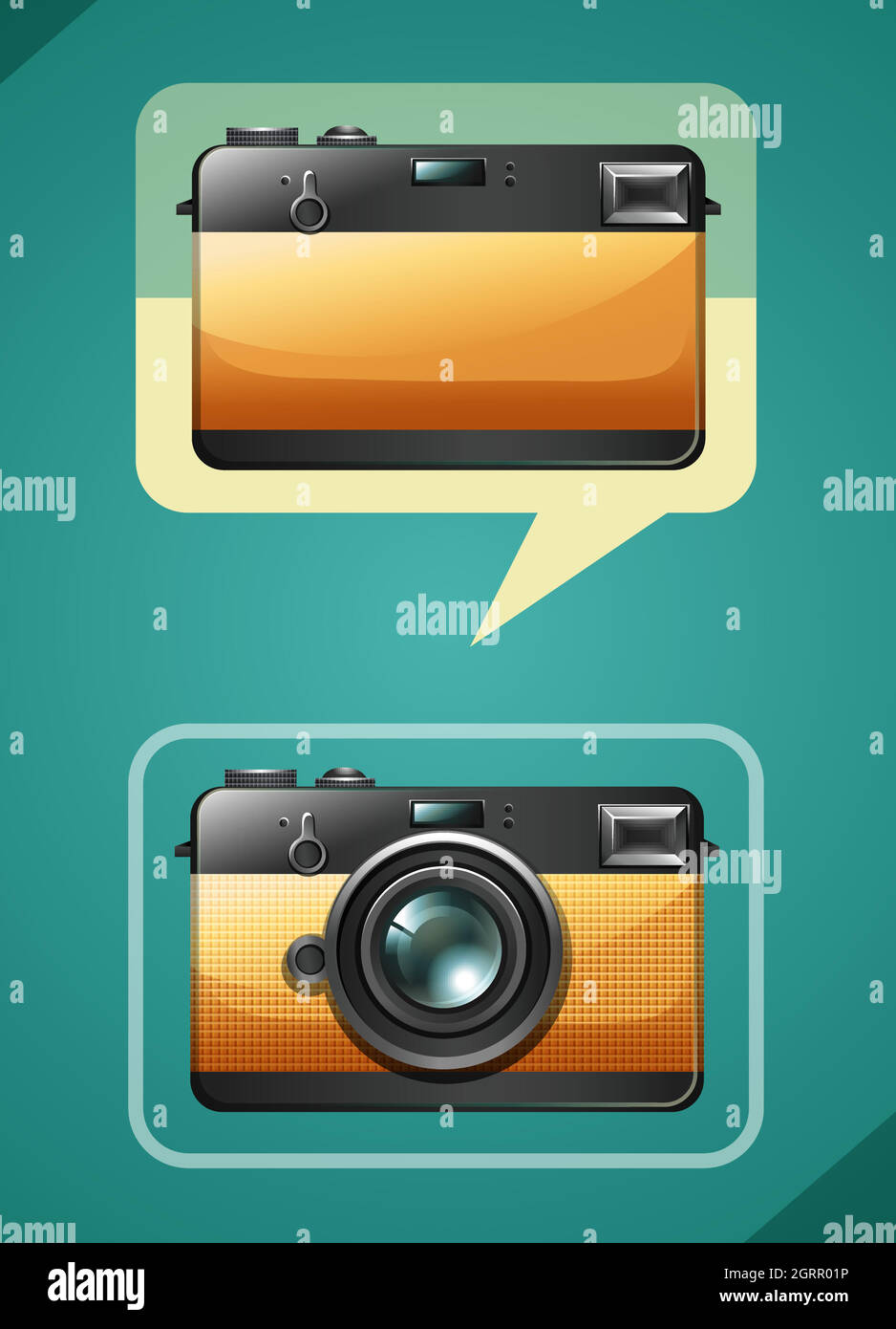 Old camera front back Stock Vector Images - Alamy
