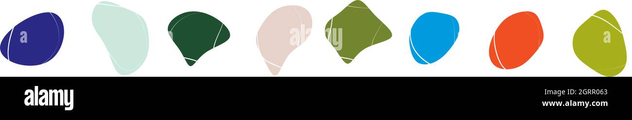 Random blotch, inkblot. Pebble, stone silhouette. Organic blob, blot ...